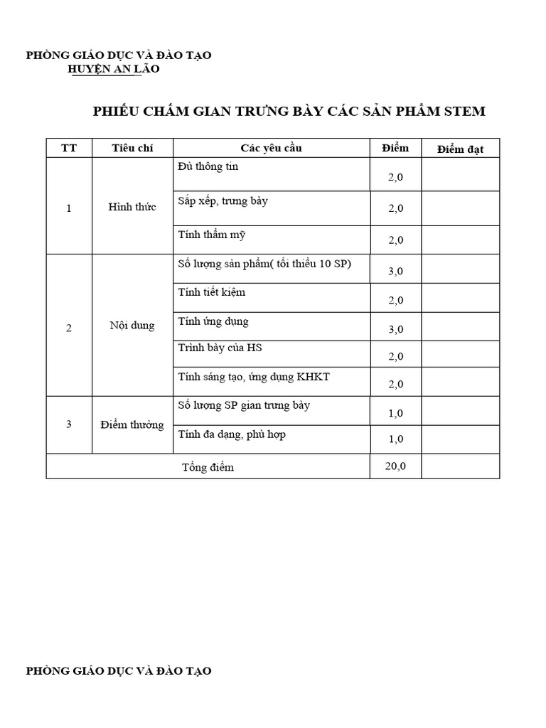 Phieu Cham Stem - 14220238 | PDF