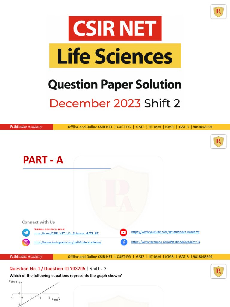 CSIR NET Life Sciences December 2023 Shift 2 Paper Solution 1 | Download Free PDF | Geometry ...
