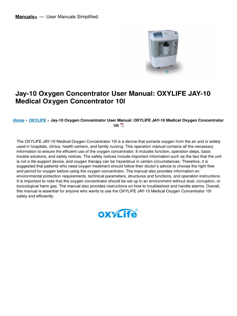 Jay 10 Medical Oxygen Concentrator 10l Manual | PDF | Hertz | Radio