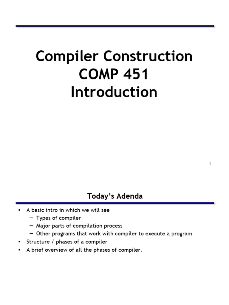 01 IntroToCompilers | PDF | Compiler | Parsing 01 IntroToCompilers | PDF | Compiler | Parsing