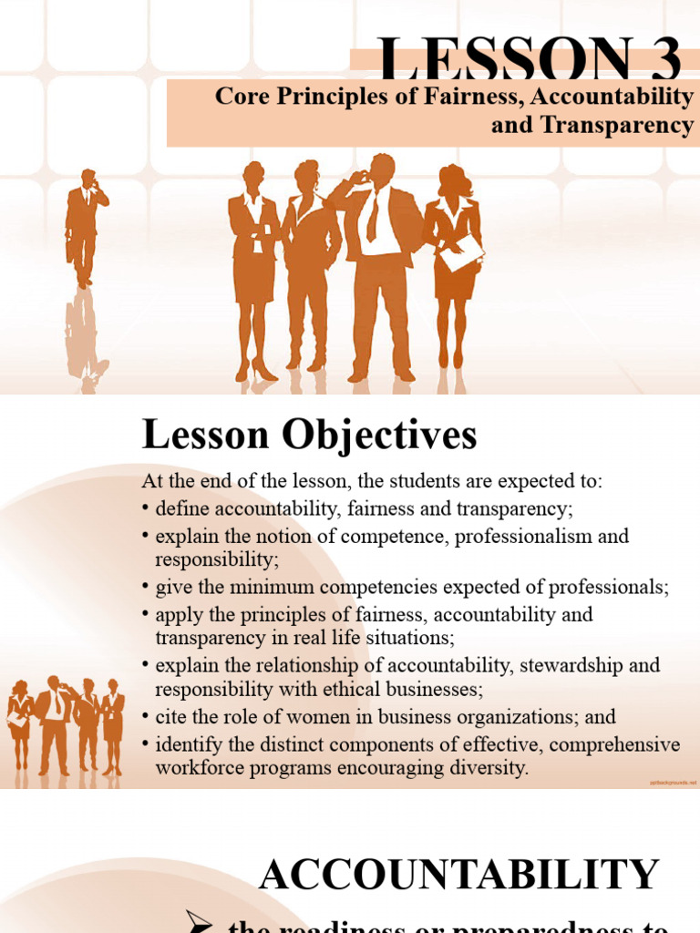 LESSON 3 Core Principles of Fairness, Accountability and Transparency ...