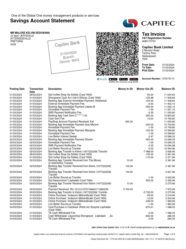 account_statement | PDF | Payments | Automated Teller Machine
