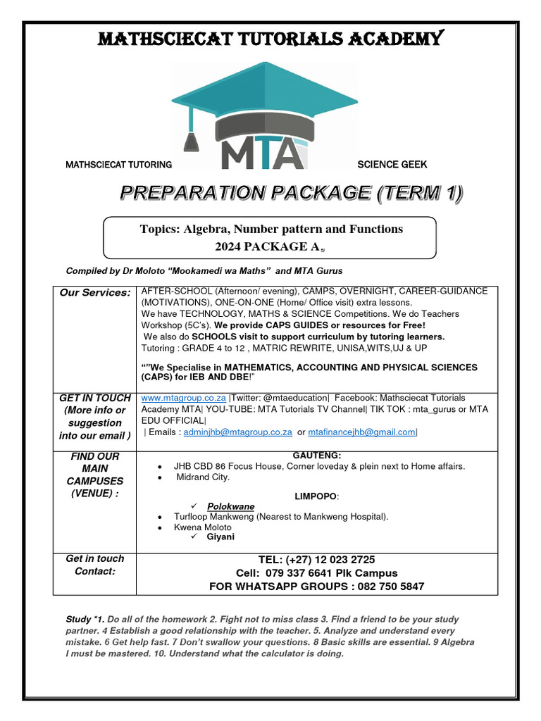 Math & Science Tutoring Services | PDF | Algebra | Learning