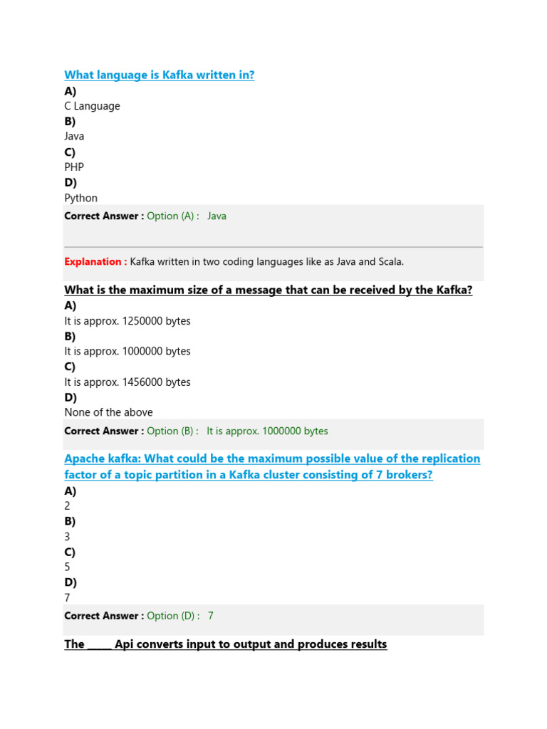 Kafka Interview Q&A | PDF | Replication (Computing) | Computer Cluster