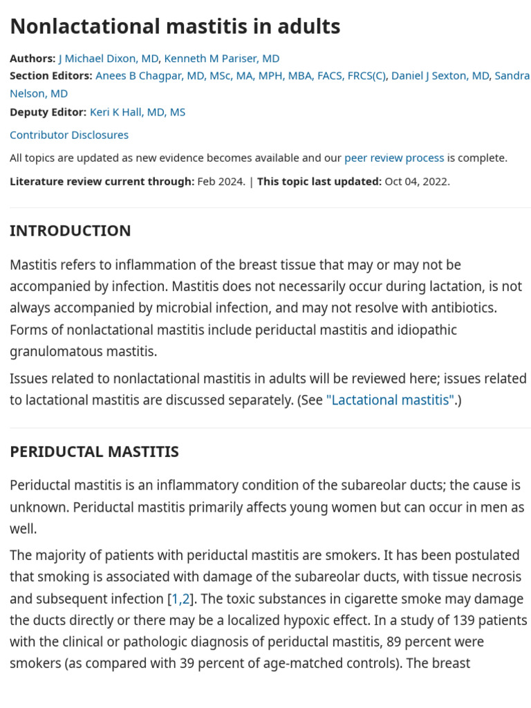 Mastitis Igm | Download Free PDF | Surgery | Medical Specialties