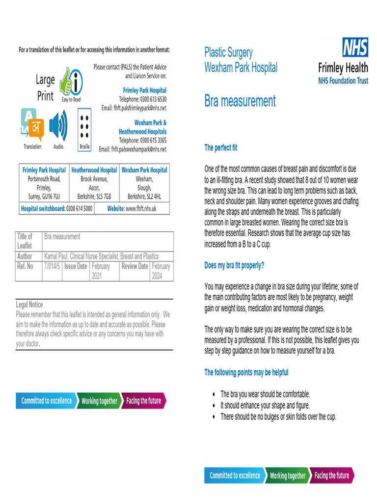 Bra Measurement | PDF | Bra | Secondary Sexual Characteristics