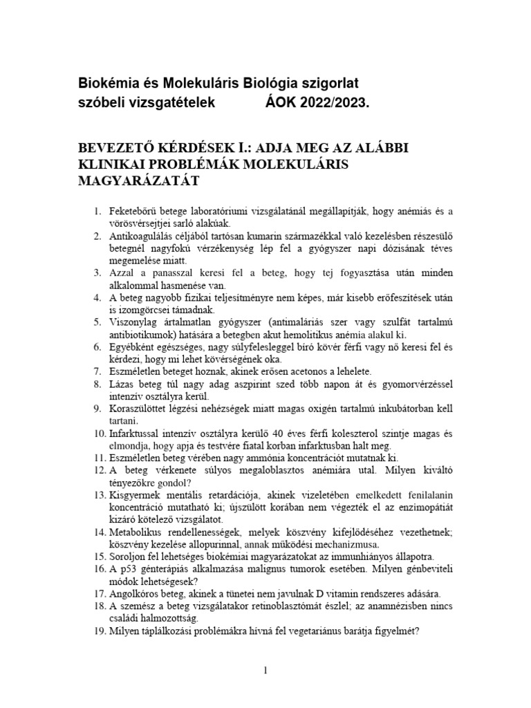 Szobeli Szigorlati Tetelsor AOK 2023 | PDF Szobeli Szigorlati Tetelsor AOK 2023 | PDF