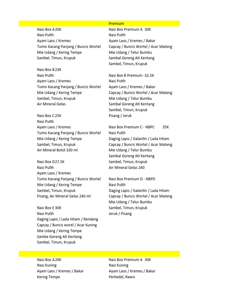 Fir Zal Zul Menu | PDF