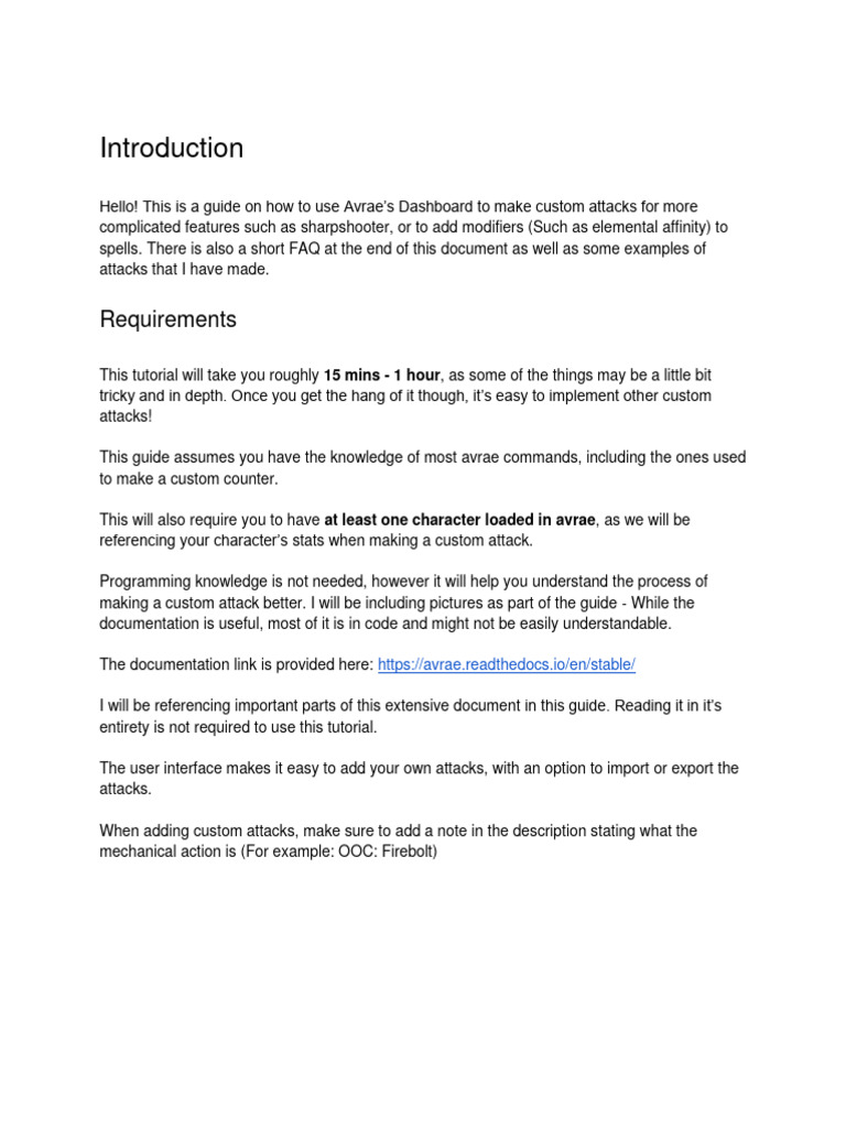 Using Avrae Dashboard To Make Custom Attacks UPDATED | PDF | Icon ...
