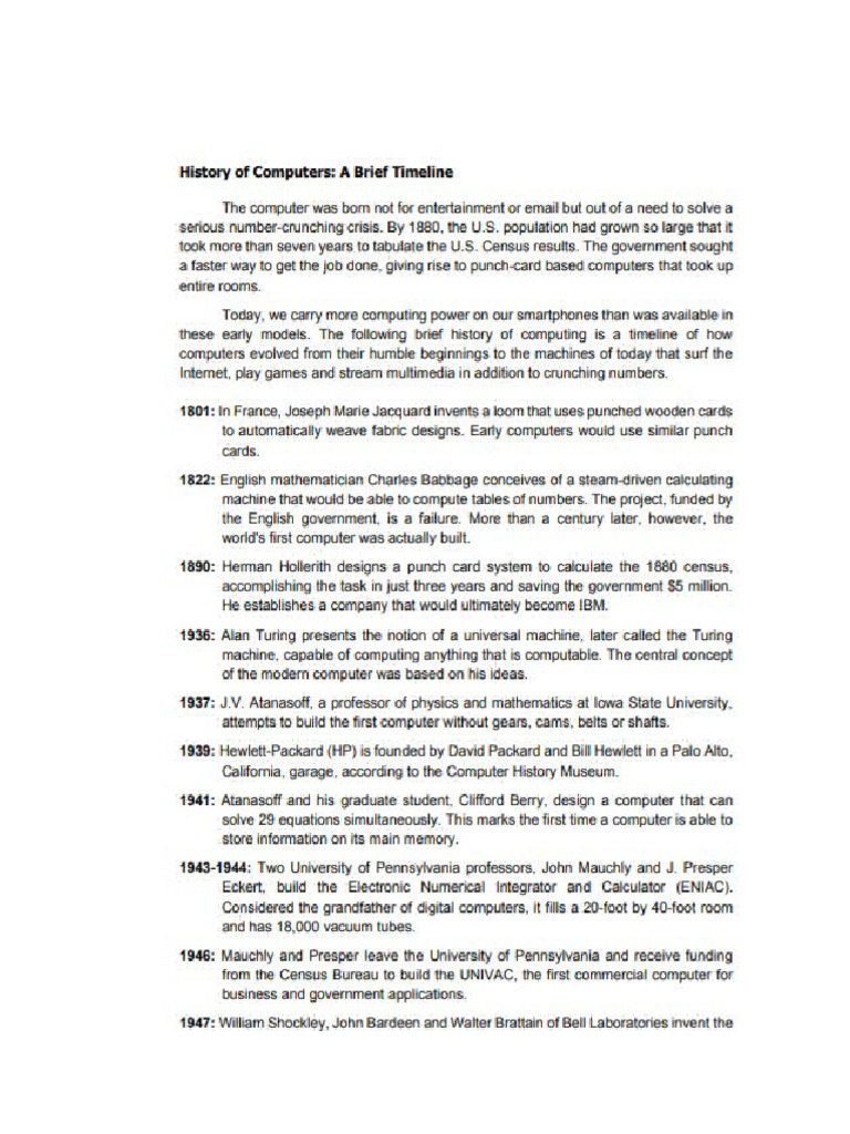 History of Computer | PDF