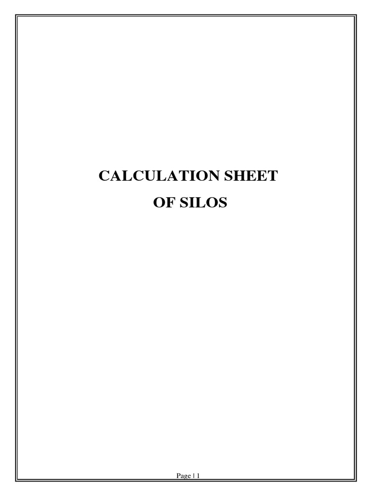 Calculation Sheet of Silo | PDF | Mechanical Engineering | Applied And ...