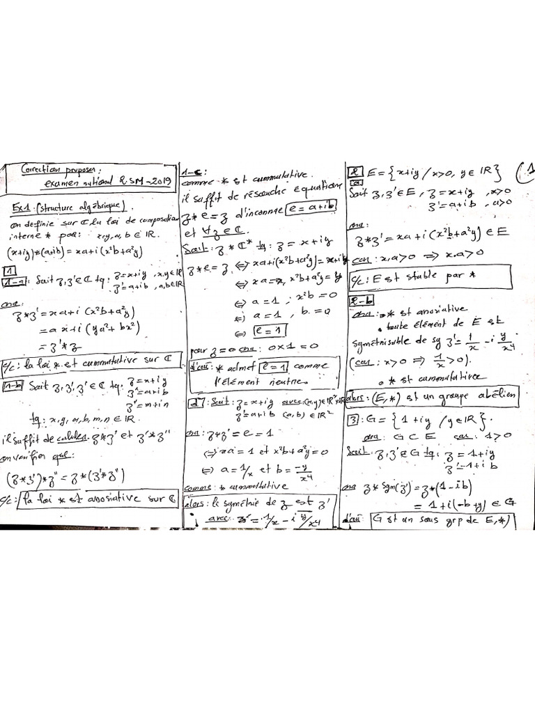 Examen National Maths SM 2019 Normale Corrige | PDF