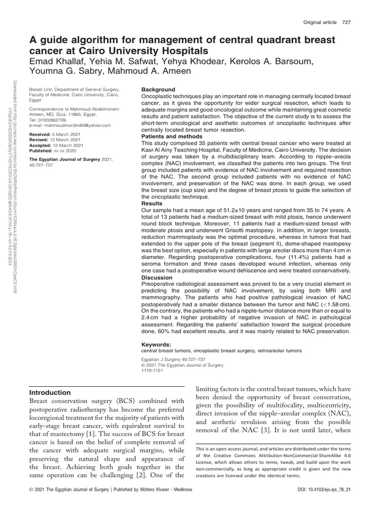 A Guide Algorithm For Management of Central.39 | PDF | Medical ...