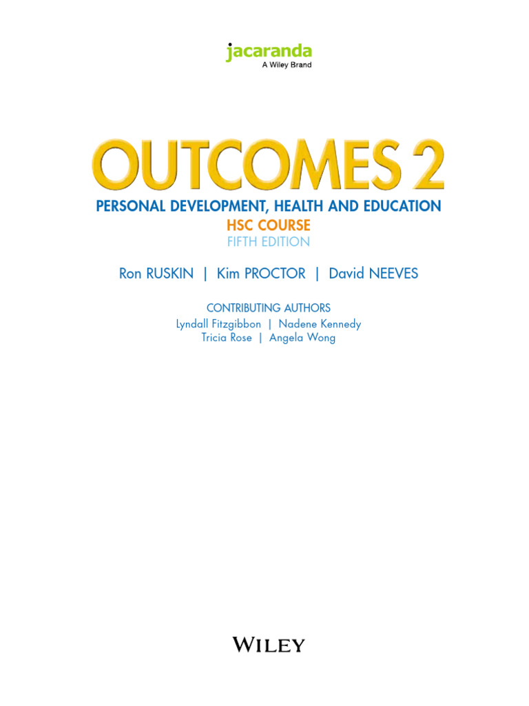 PDHPE Outcomes 2 | PDF | Health Care | Preventive Healthcare
