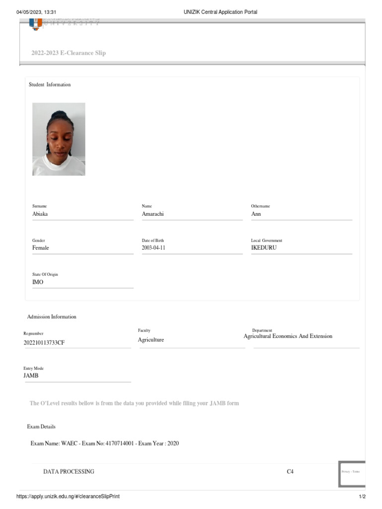 2022-2023 E-Clearance Slip: Student Information | PDF | Educational Stages | Science