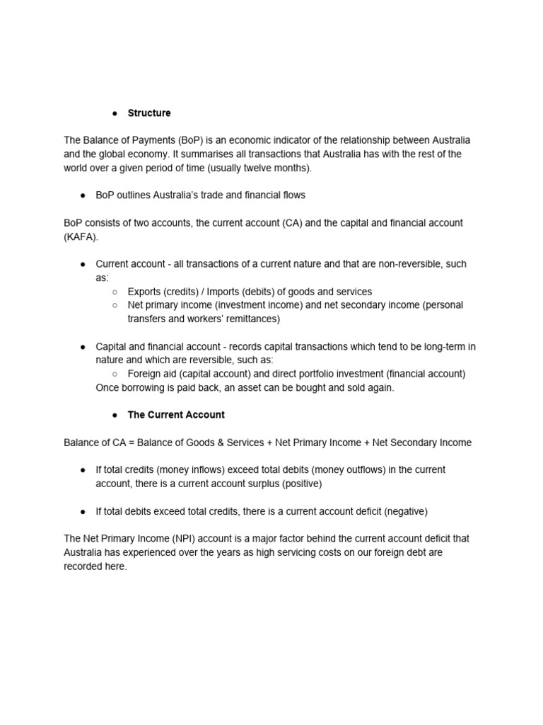Balance of Payments | PDF | Balance Of Payments | Capital Account