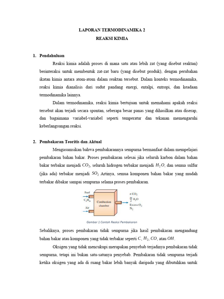 Laporan Reaksi Kimia Termodinamika 2 | PDF