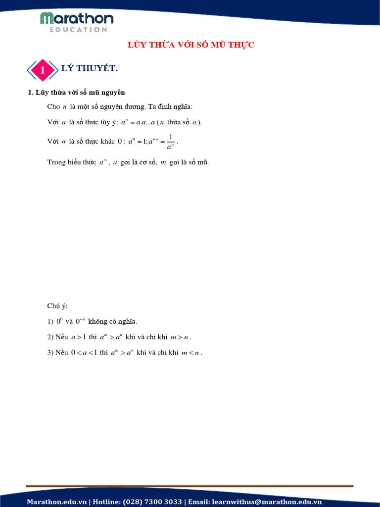 Bai Giang Luy Thua Voi So Mu Thuc | PDF