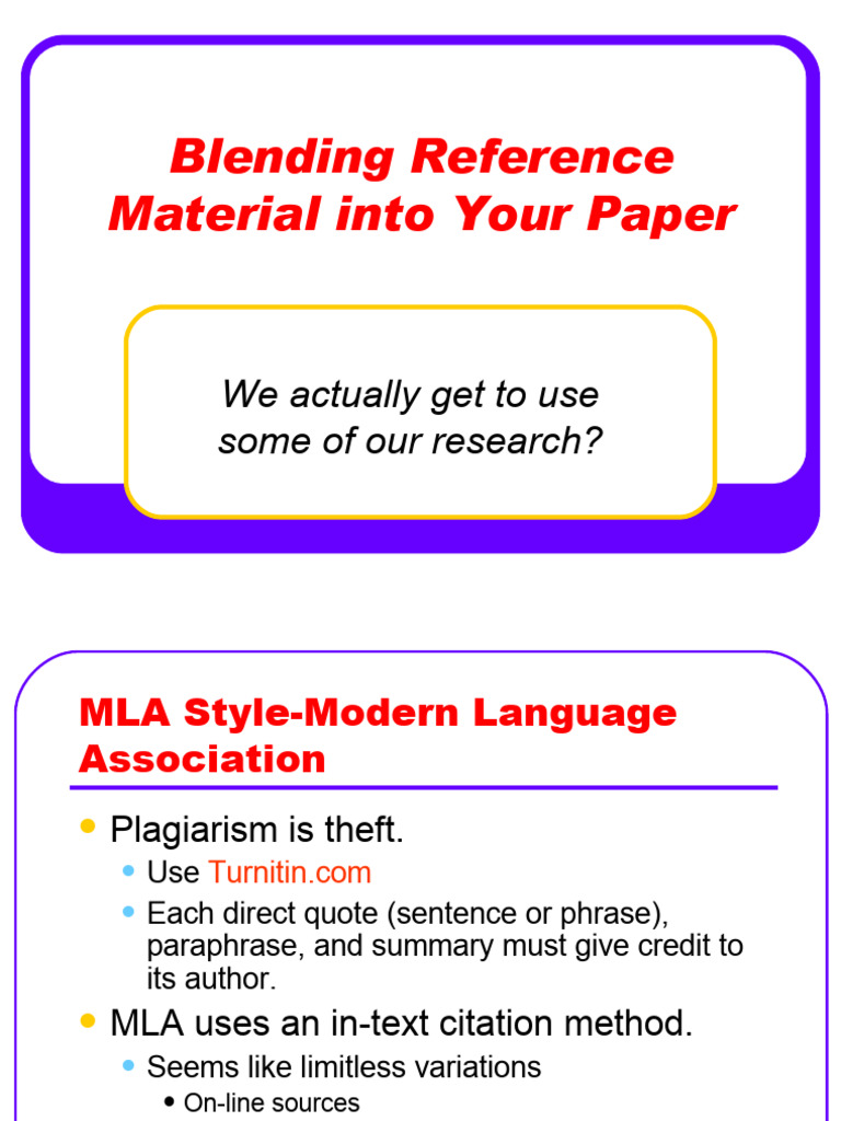 Blending Reference Material Into Your Paper1893 | PDF | Citation | Bracket