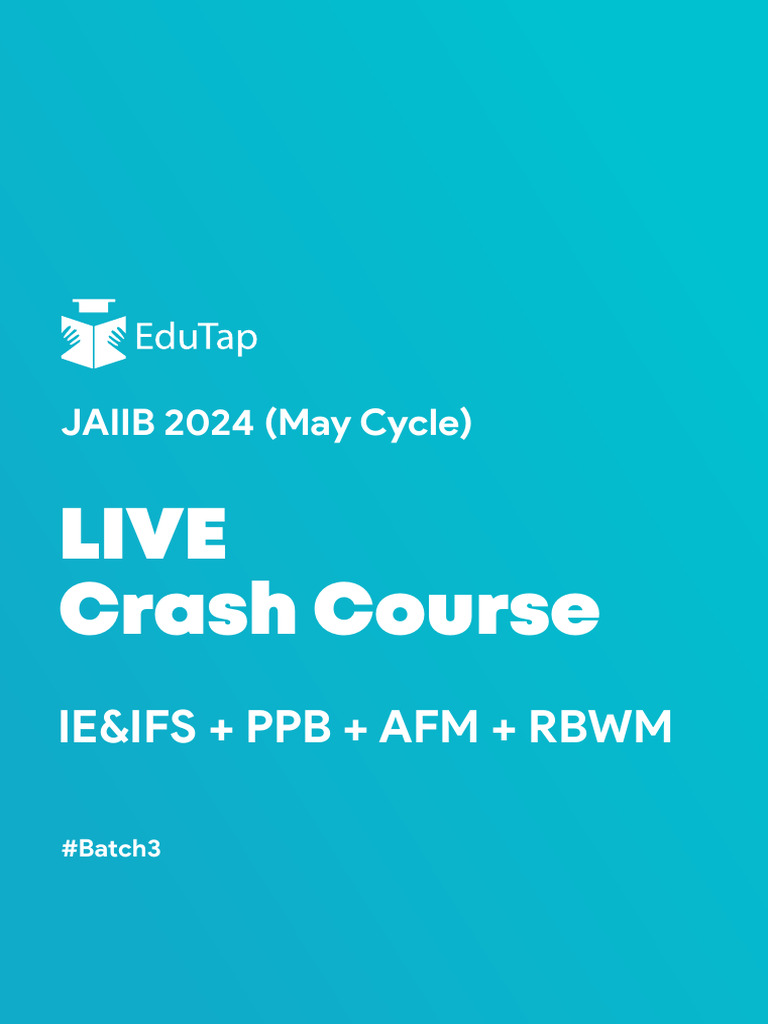 Brochure JAIIB LIVE Crash Course Batch 3 2024 | PDF | Debits And Credits | Banks