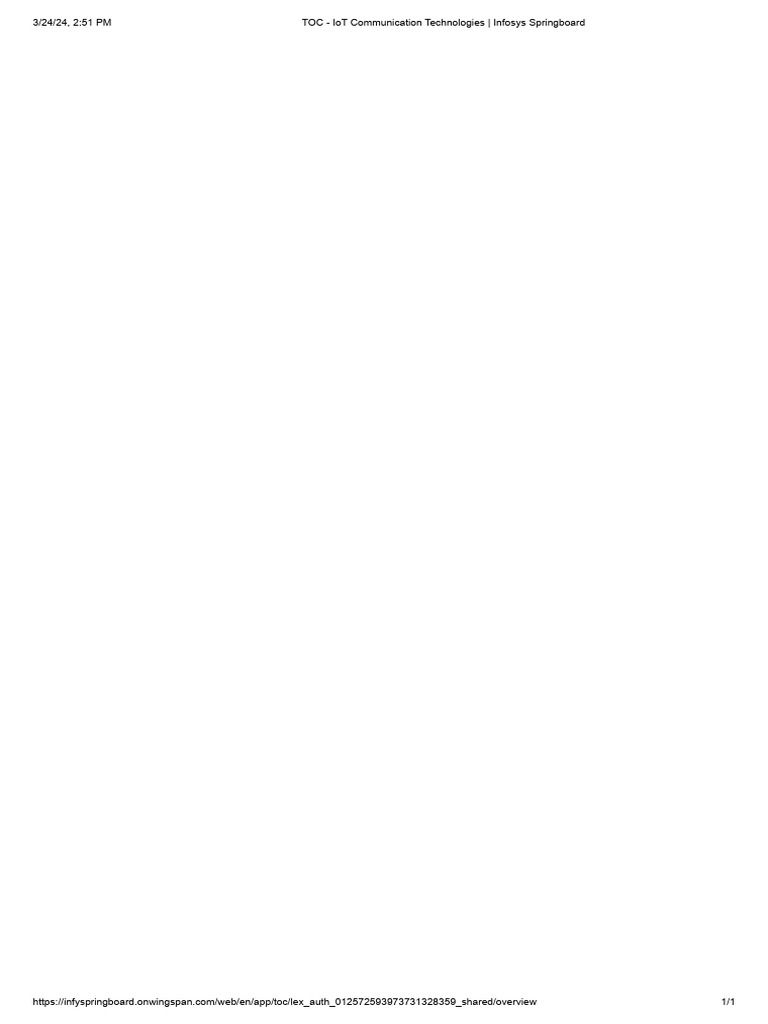 TOC - IoT Communication Technologies _ Infosys Springboard | PDF