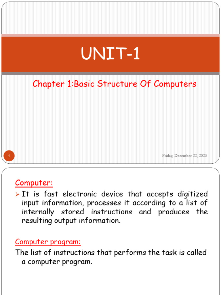 Updated Coa Unit-1 | PDF | Computer Data Storage | Desktop Computer