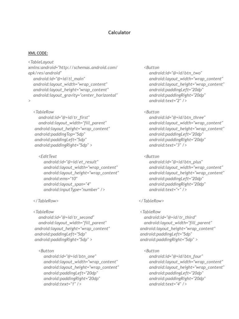 CALCULATOR | PDF | Android (Operating System) | Operating System Families
