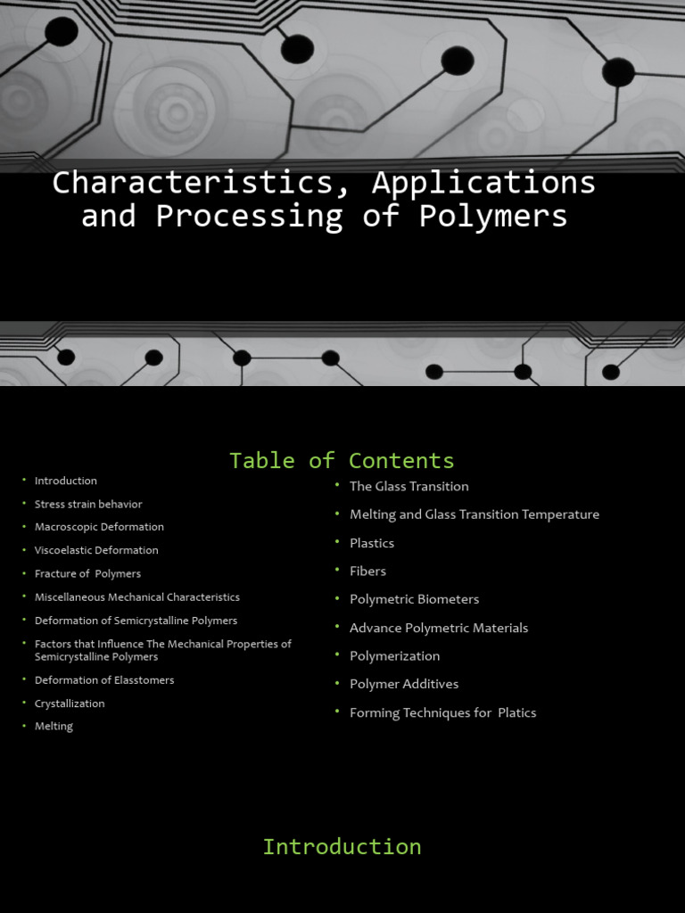 Characteristics, Applications and Processing of Polymers Chapter 15 | PDF | Polymers ...