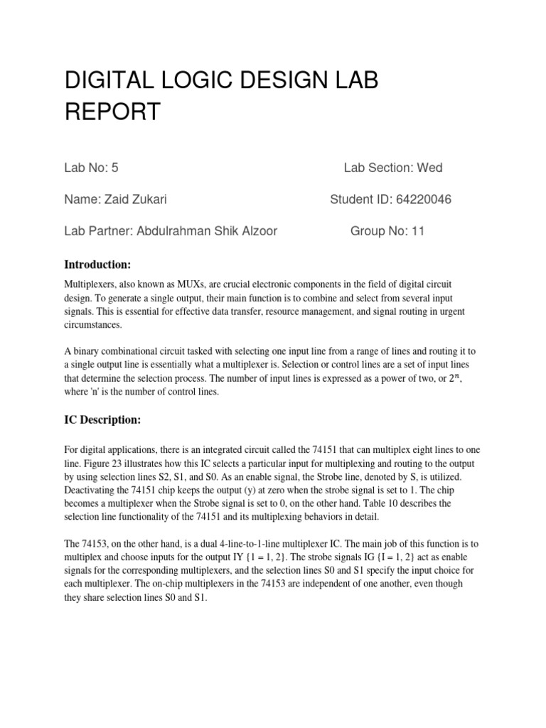 Zaid Zukari Coe Lab5 | PDF | Binary Coded Decimal | Electronic Design