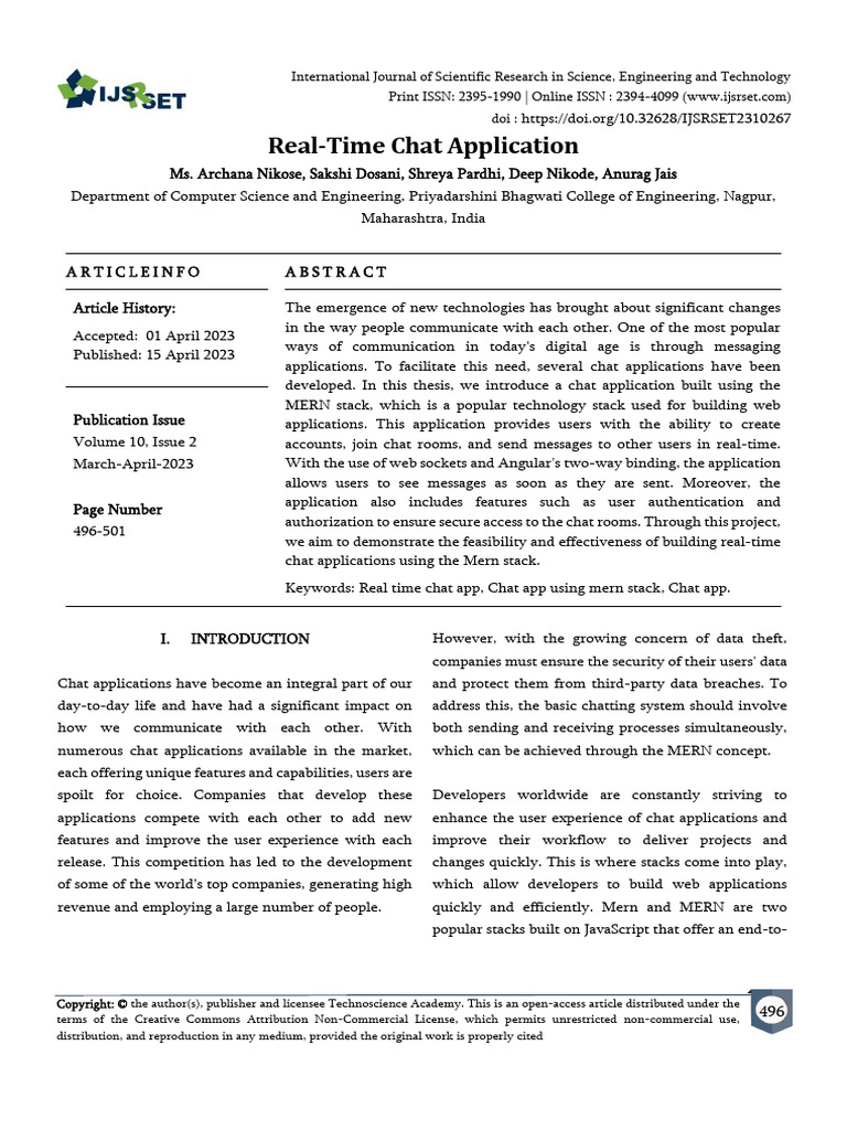 Real-Time Chat Application | PDF | Web Application | Java Script