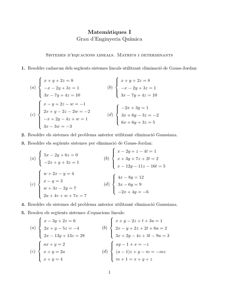 Problemes Matrius | PDF