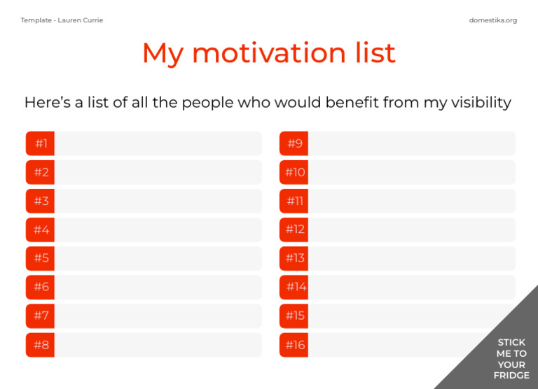 My Motivation List | PDF