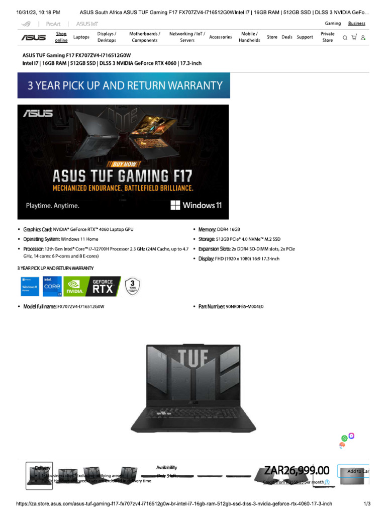 Asus F17 - FX707ZV4 | PDF