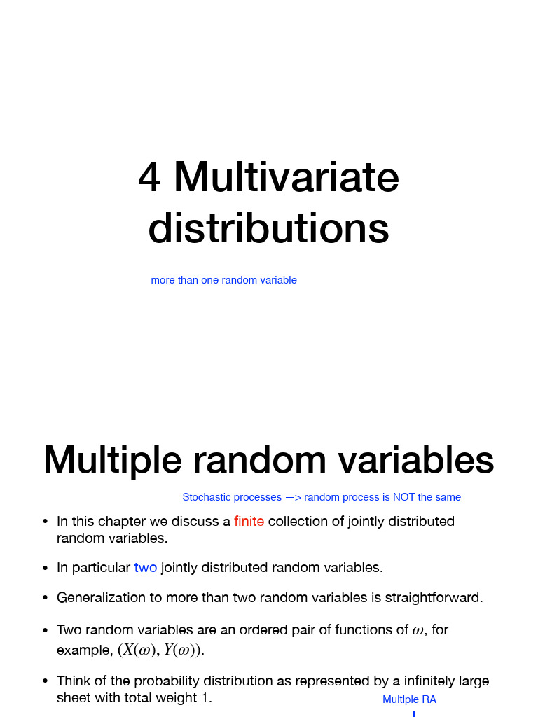 4 Multivariate Distributions: More Than One Random Variable | PDF ...