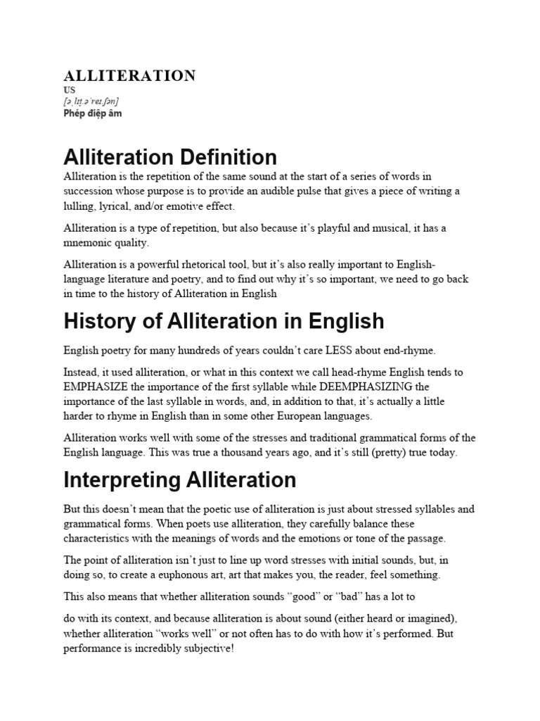 ALLITERATION | PDF
