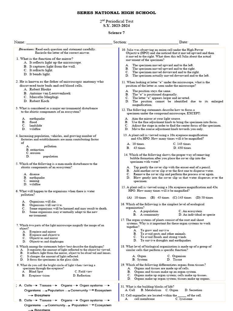 Science 7 Q2 | PDF | Cell (Biology) | Reproduction