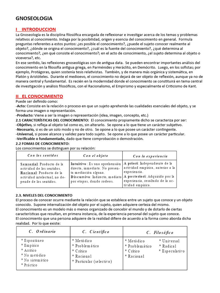 5° Gnoseologia Teor | PDF | Conocimiento | Empirismo