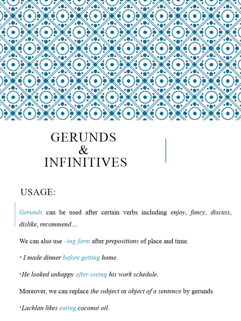 Gerund and Infinitive | PDF | Verb | Language Mechanics