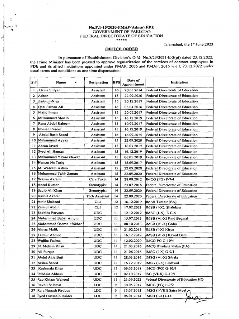 PM Package Regularization Order | PDF | Pakistan