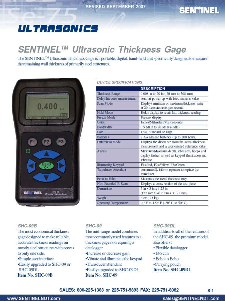QSA Global - UT Thickness Gauge | PDF | Medical Ultrasound | Ultrasound