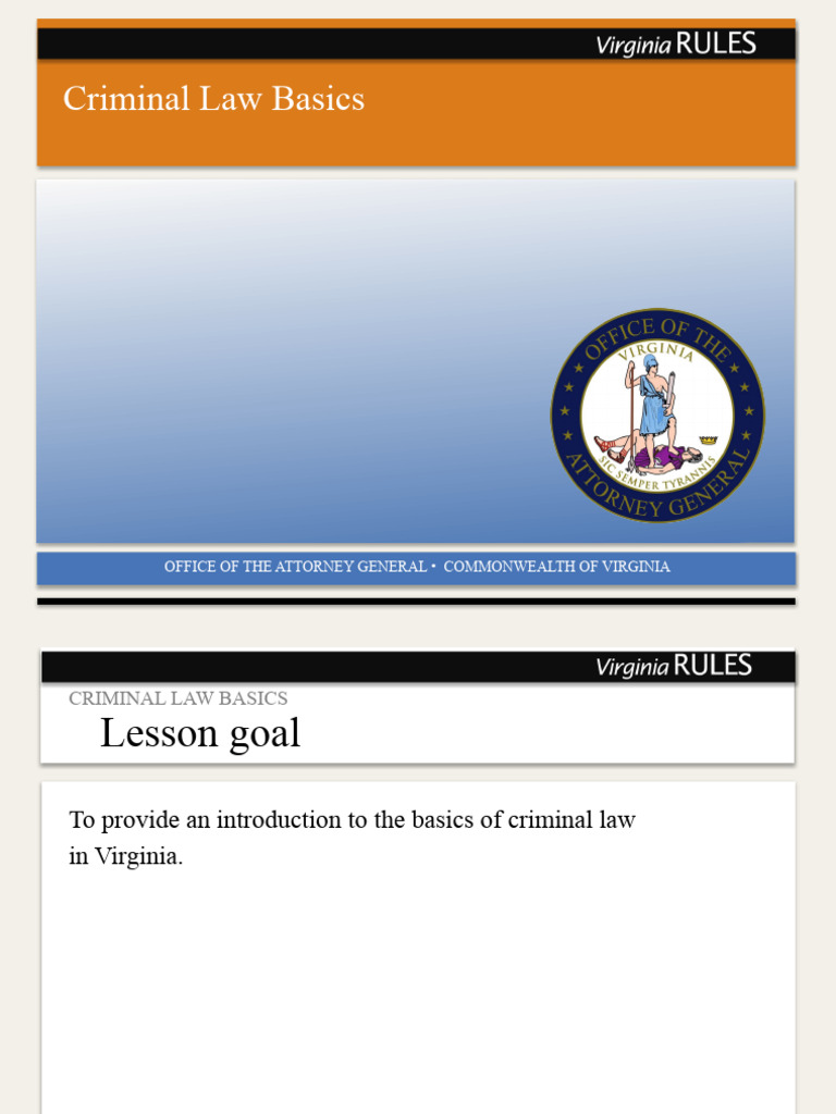 Criminal Law Basics Presentation | PDF | Felony | Misdemeanor