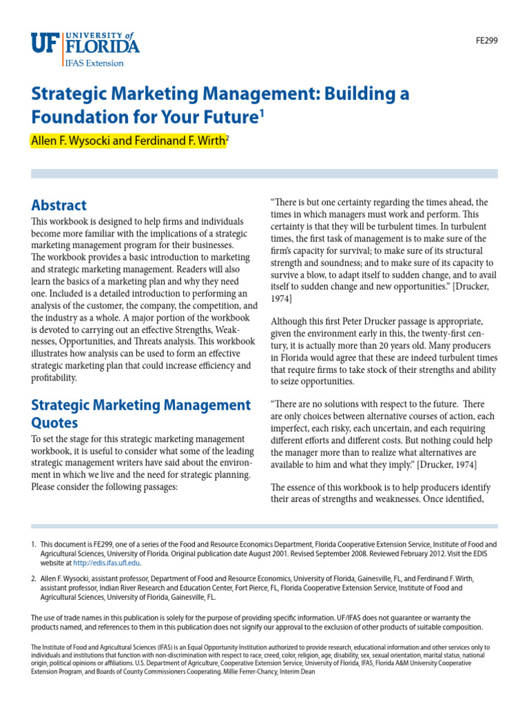 Strategic Marketing Management Building | PDF | Swot Analysis ...