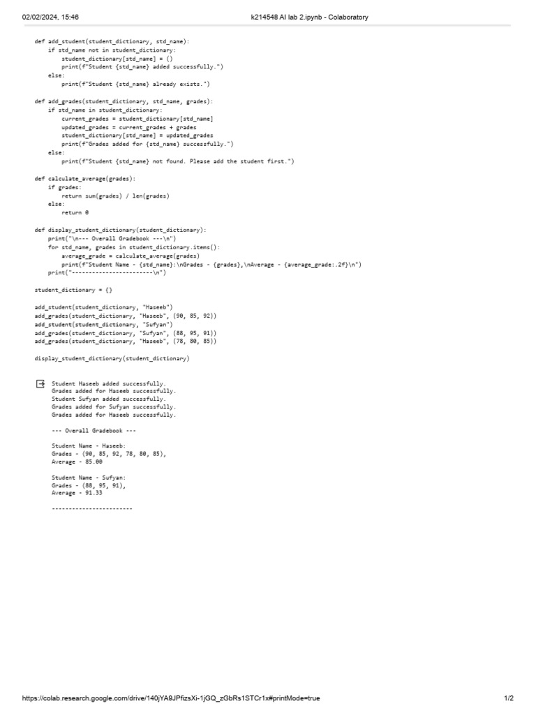 k214548 AI Lab 2.ipynb - Colaboratory | PDF