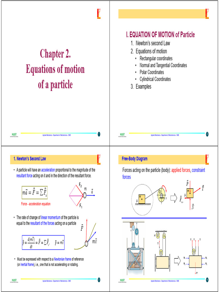 P3-Chapter 2 Equations of Motion of Particle - New | PDF | Force ...