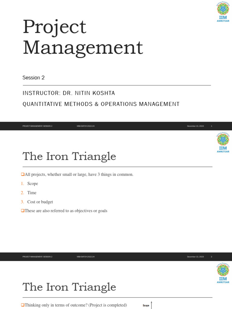 Project Management Session 2 | PDF | Project Management | Economies