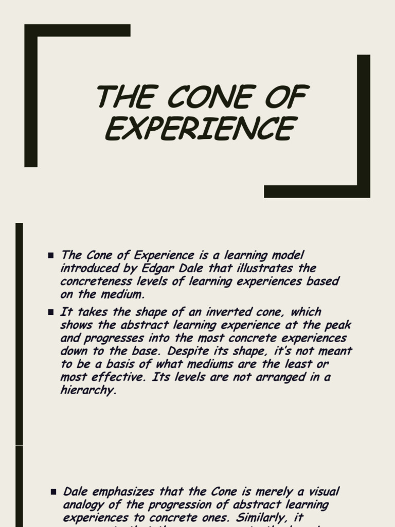 Cone of Experience Level of Abstraction | PDF | Learning | Experience