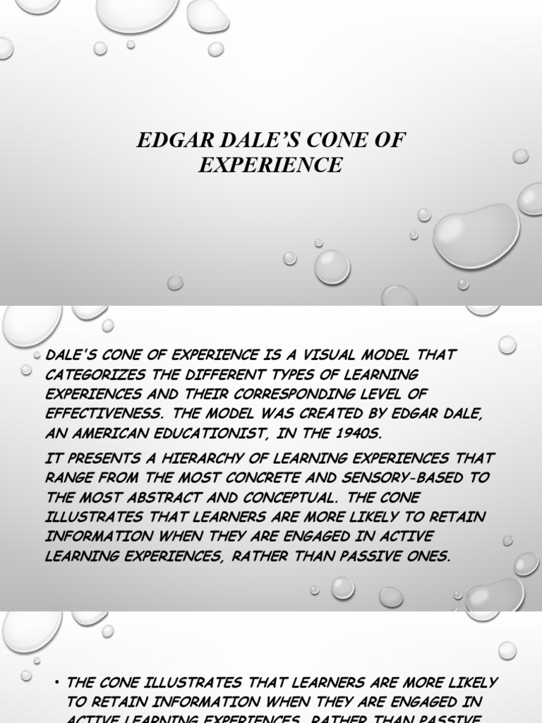 Cone of Experience | PDF | Learning | Abstraction