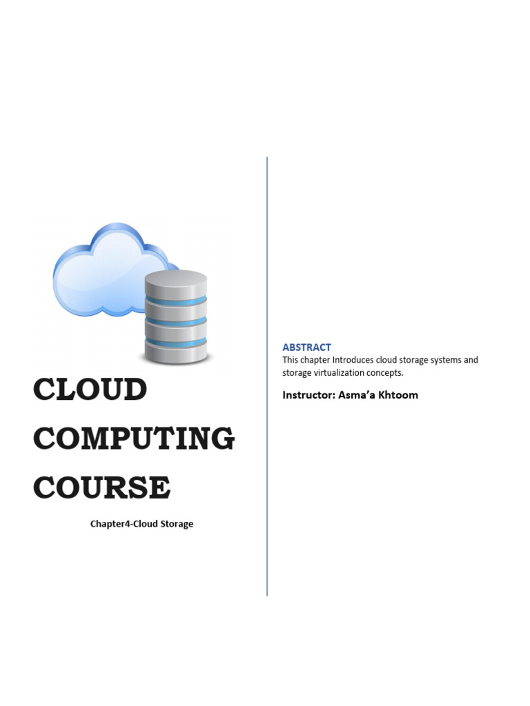 Chapter4-Cloud Storage | PDF | Solid State Drive | Computer Data Storage