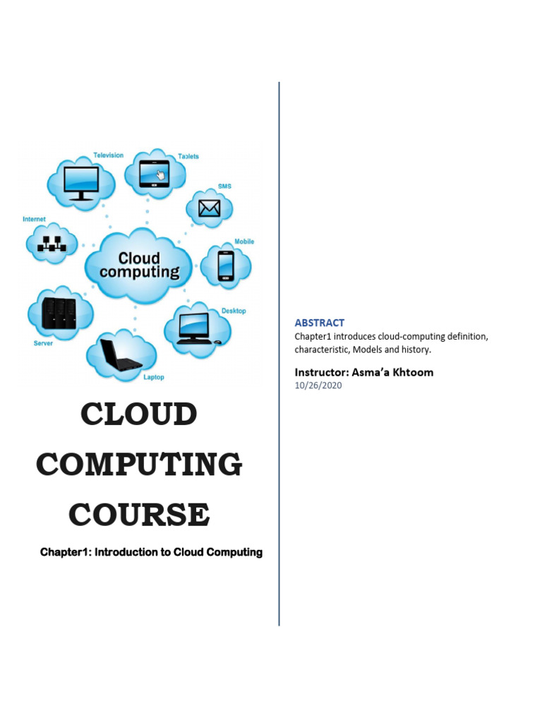 Chapter1- Introduction to Cloud Computing | PDF | Cloud Computing | Platform As A Service