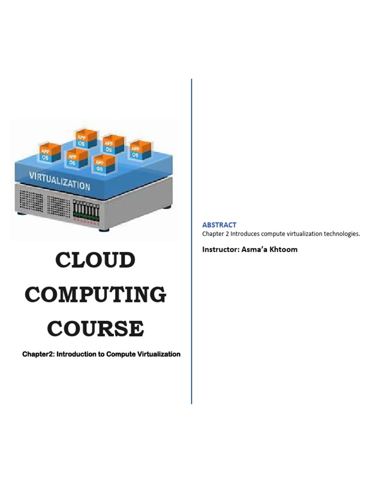 Chapter2 Introduction To Compute Virtualization Pdf Virtualization Virtual Machine